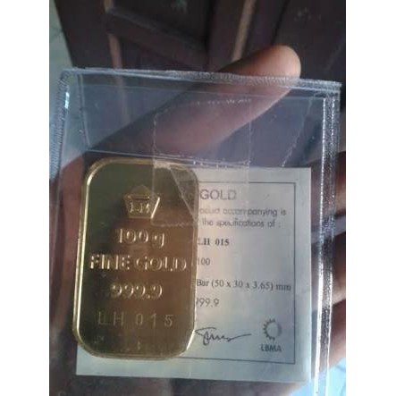 Jual Emas Logam Mulia Batangan ANTAM Retro Vertikal 999.9 100 Gram ...