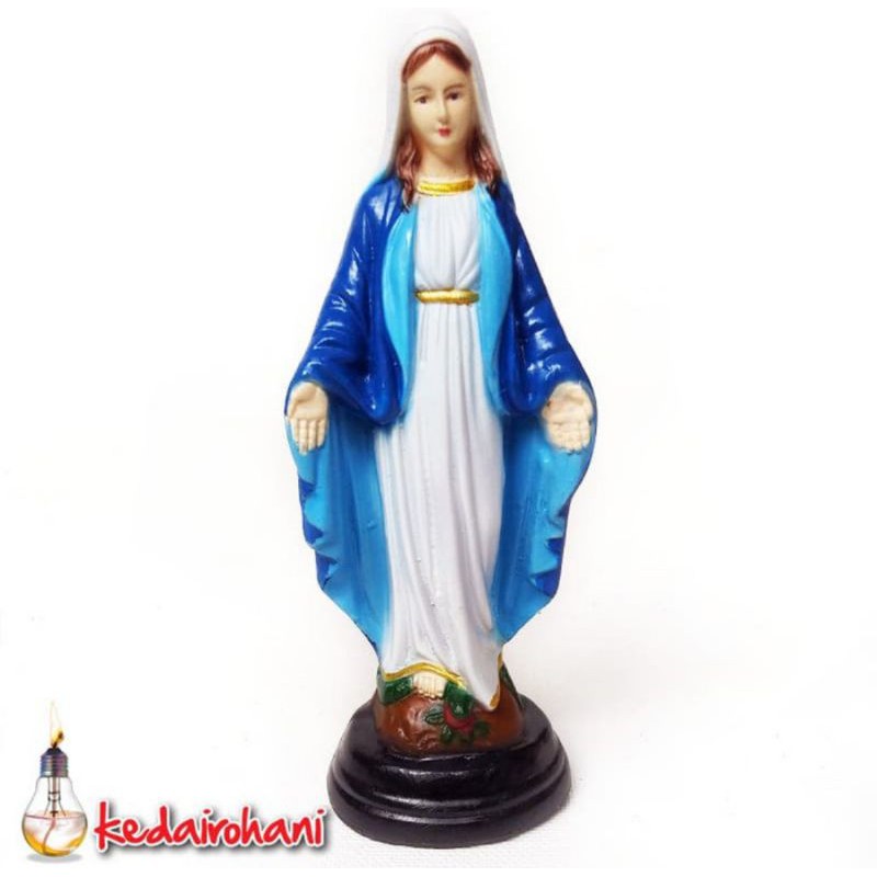 Jual Patung Bunda Maria Tangan Terbuka 15 cm Arca Jubah Biru Altar Meja ...