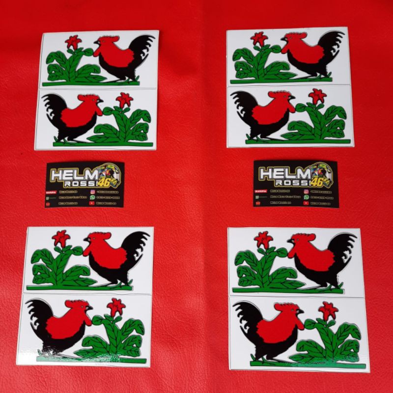 Jual STICKER AYAM - STICKER MANGKOK GAMBAR AYAM SEPASANG EFEK MIRROR ...