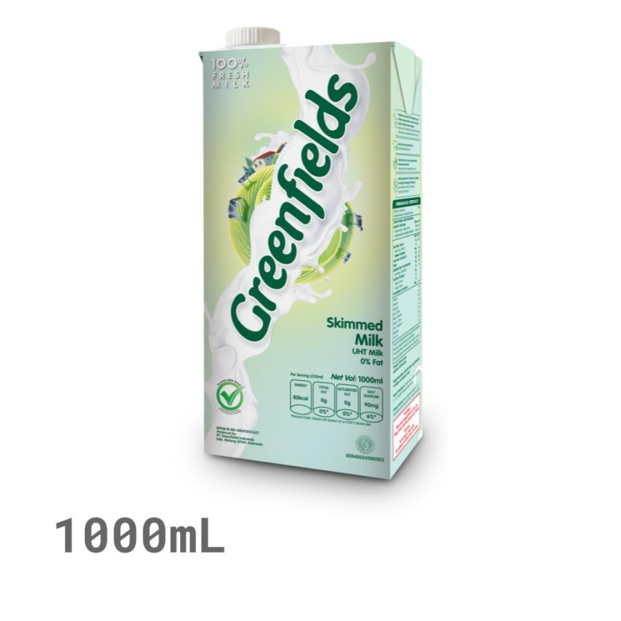 Jual Greenfields Susu UHT SKIM Milk 1 Liter 1000 ml | Shopee Indonesia