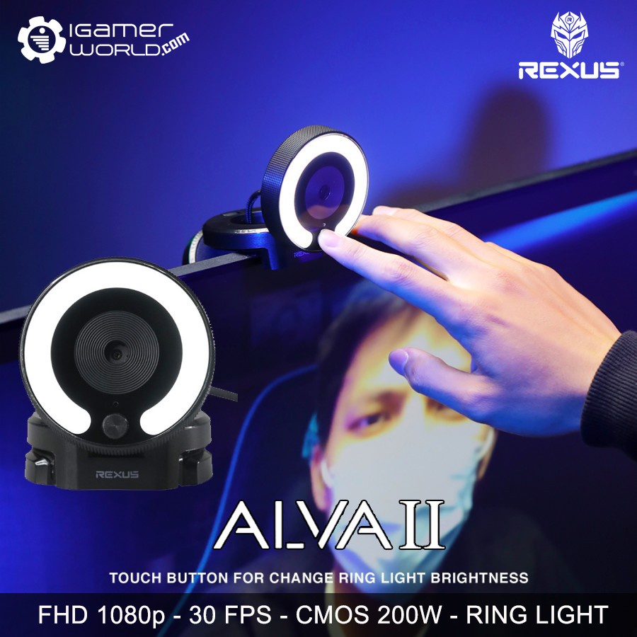 Jual Rexus ALVA II / Alva 2 SW-RX03 FHD 1080p Webcam with Mic + Ring ...