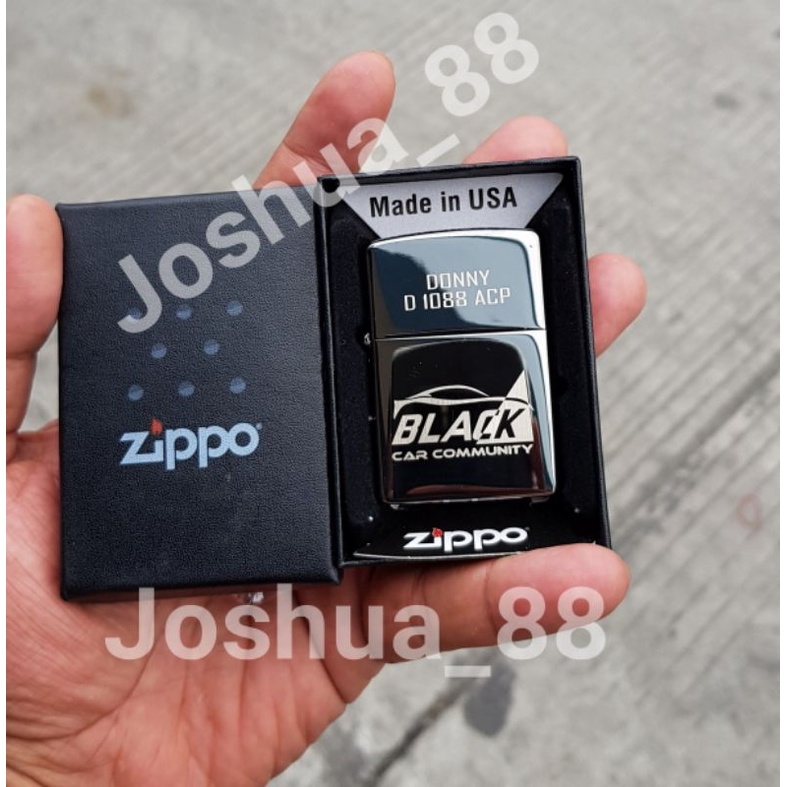 Jual Zippo Custom Korek Api Black Ice Ebony Ukir Black Car Community ...