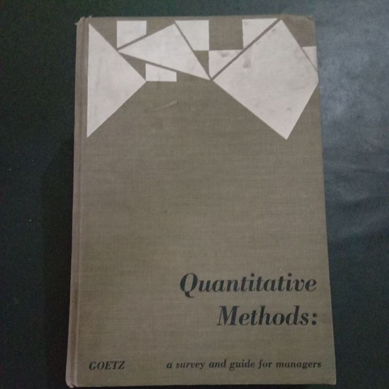 Jual Quantitative Methods: a survey and guide for managers - Goets ...