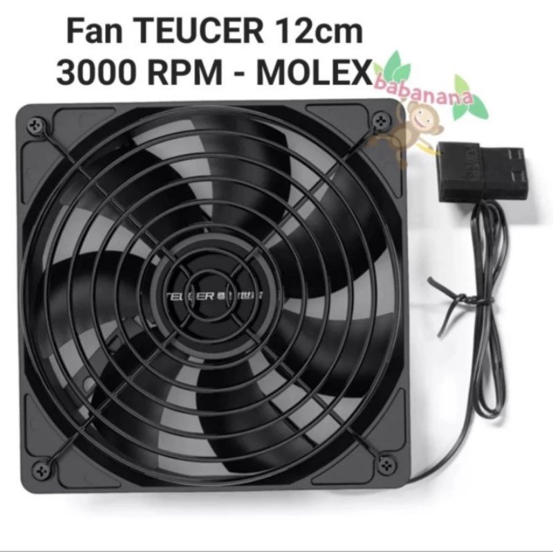 Jual Fan Casing Teucer 12cm 3000rpm Molex kipas pc komputer cooler case ...