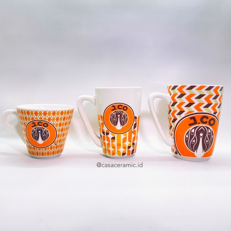 Jual MUG GELAS AIR MINUM JCO ORANGE | Shopee Indonesia
