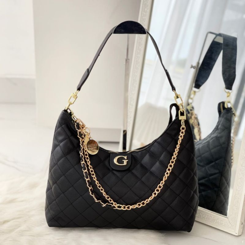 Jual Guess Gillian Quilted Hobo Bag Original / Shoulder Bag Guess ...