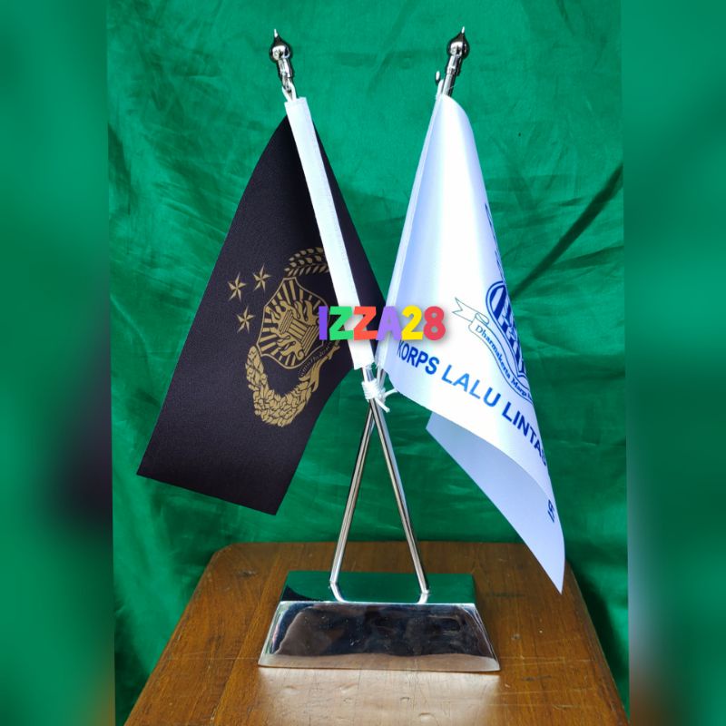 Jual bendera meja custom dan tiang Stenlis silang | Shopee Indonesia