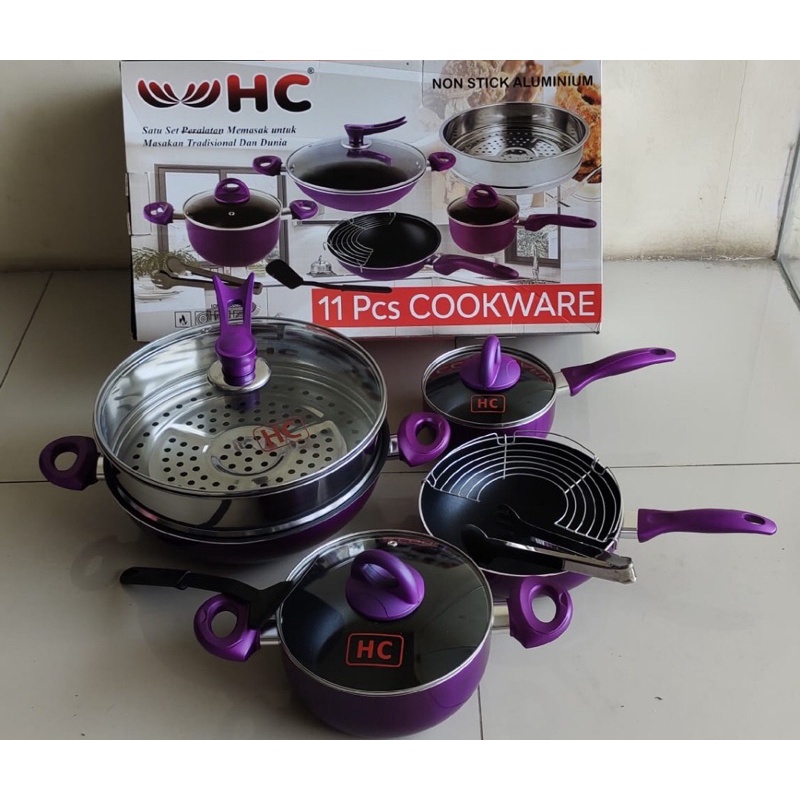 Jual Panci Teflon set 11 pcs / Cookware set kualitas SUPRA | Shopee ...