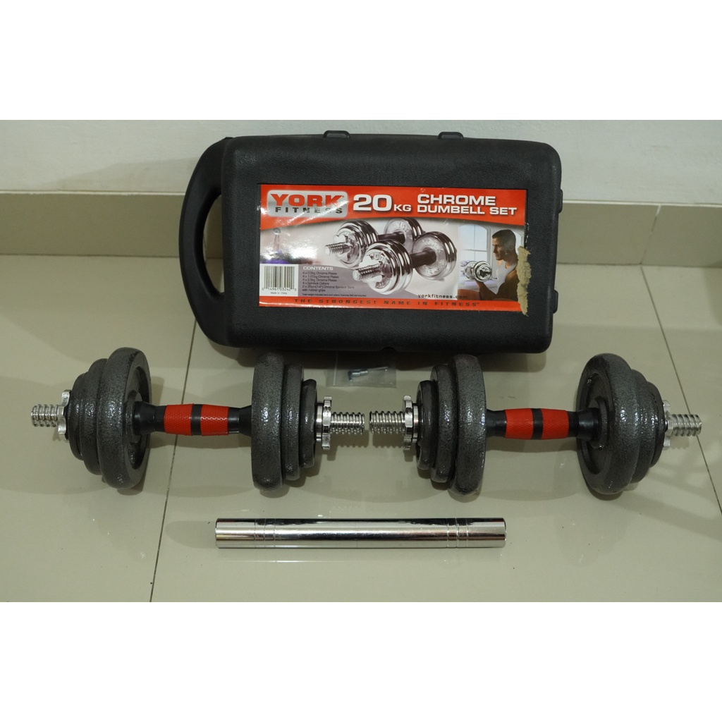 Jual Dumbell Barbel Set 20kg Chrome Dumbel Box Termurah !!! | Shopee ...