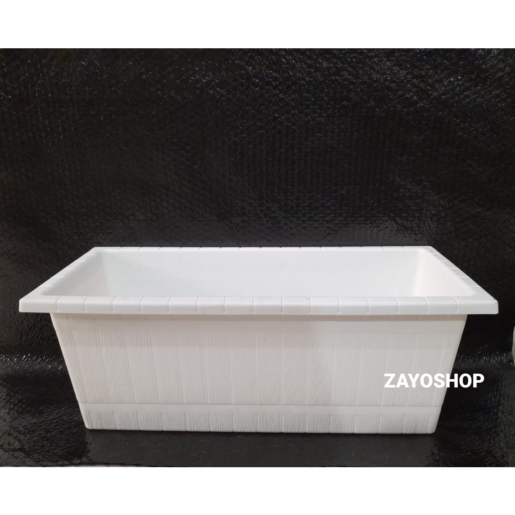 Jual Pot Bunga Pot Segi Panjang 60 S Putih Fortuna Plast Pot Panjang ...