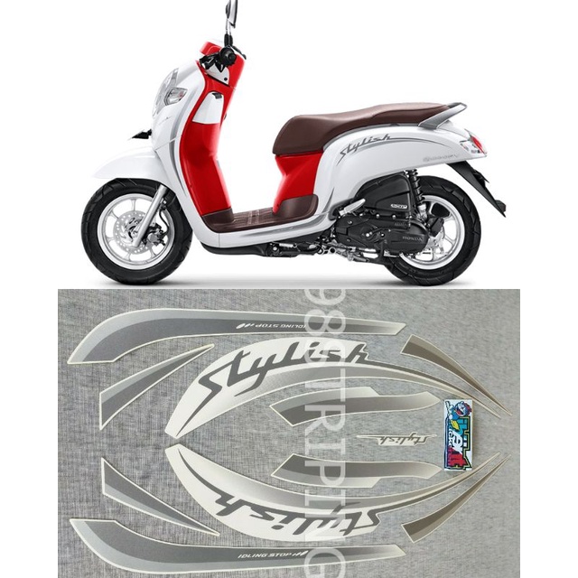 Jual STIKER STRIPING LIS STANDAR ORI HONDA SCOOPY F1 FI STYLISH PUTIH ...