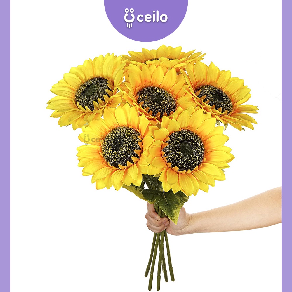 Jual CEILO Bunga Matahari tangkai satuan Bunga Artificial Premium ...