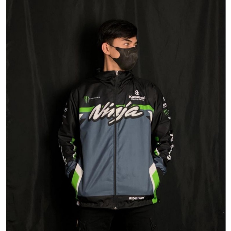 Jual [WATERPROOF] JAKET KAWASAKI NINJA RACING TEAM HOODIE SUNMORI RIDELINE | Shopee Indonesia