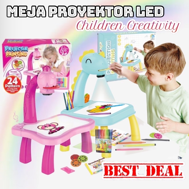 Jual MEJA PAPAN LED PROYEKTOR BELAJAR MENGGAMBAR MEWARNAI ANAK | Shopee ...