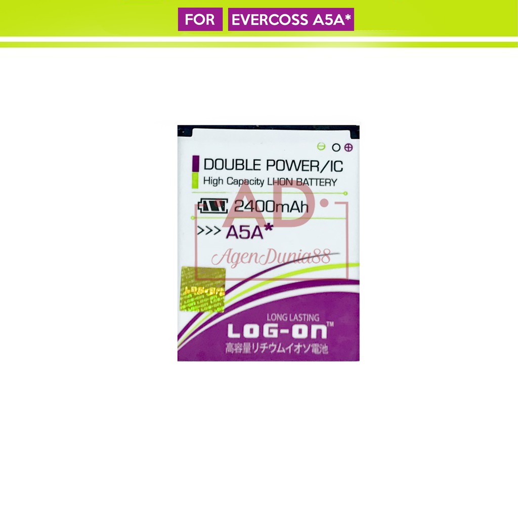 Jual BATERAI EVERCOSS A5A* - LOG ON DOUBLE POWER BATTERY | Shopee Indonesia