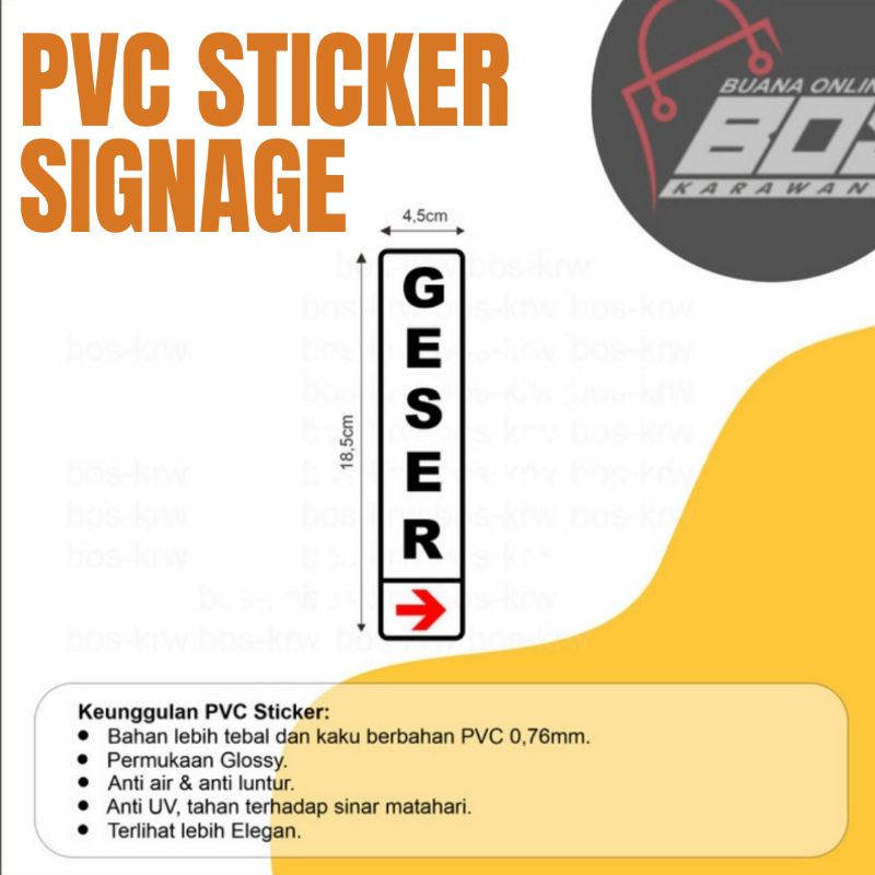 Jual PVC STICKER DORONG / TARIK / GESER PINTU | Shopee Indonesia