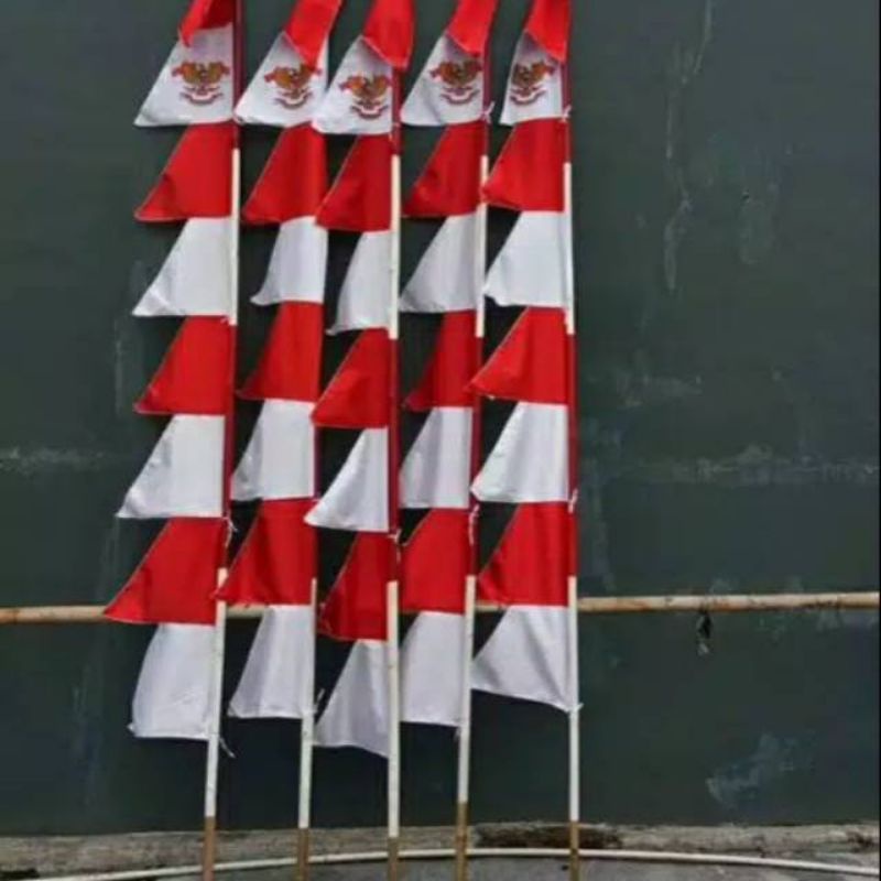 Jual Bendera Umbul-umbul agustusan merah-putih /warna zig-zag 8 garuda | Shopee Indonesia