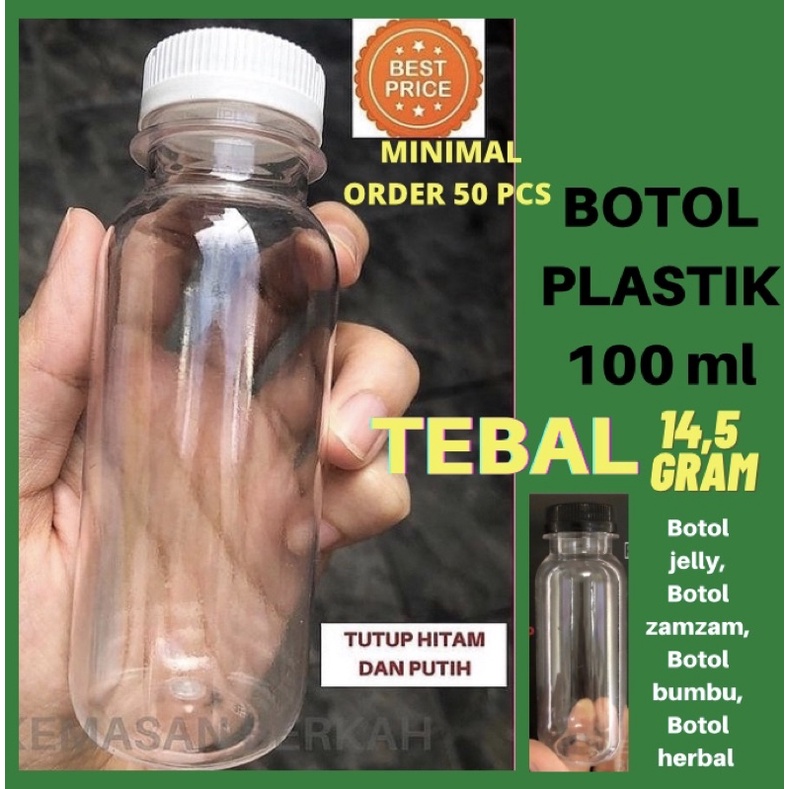 Jual botol plastik 100 ml MINIMAL ORDER 50 pcs 100ml | Shopee Indonesia