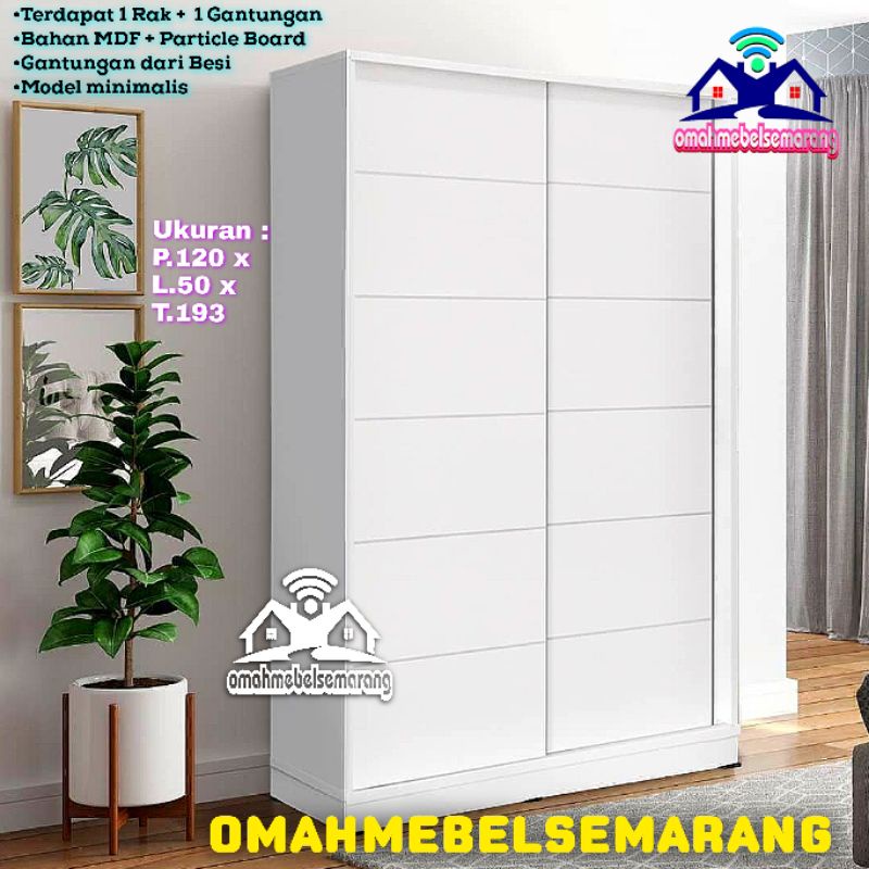 Jual Lemari pakaian pintu sliding LSD AURA almari baju minimalis modern ...