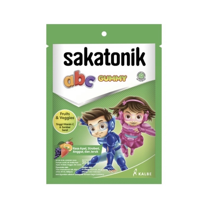 Jual Sakatonik abc gummy fruits & veggies per sachet ( buah dan sayur ...