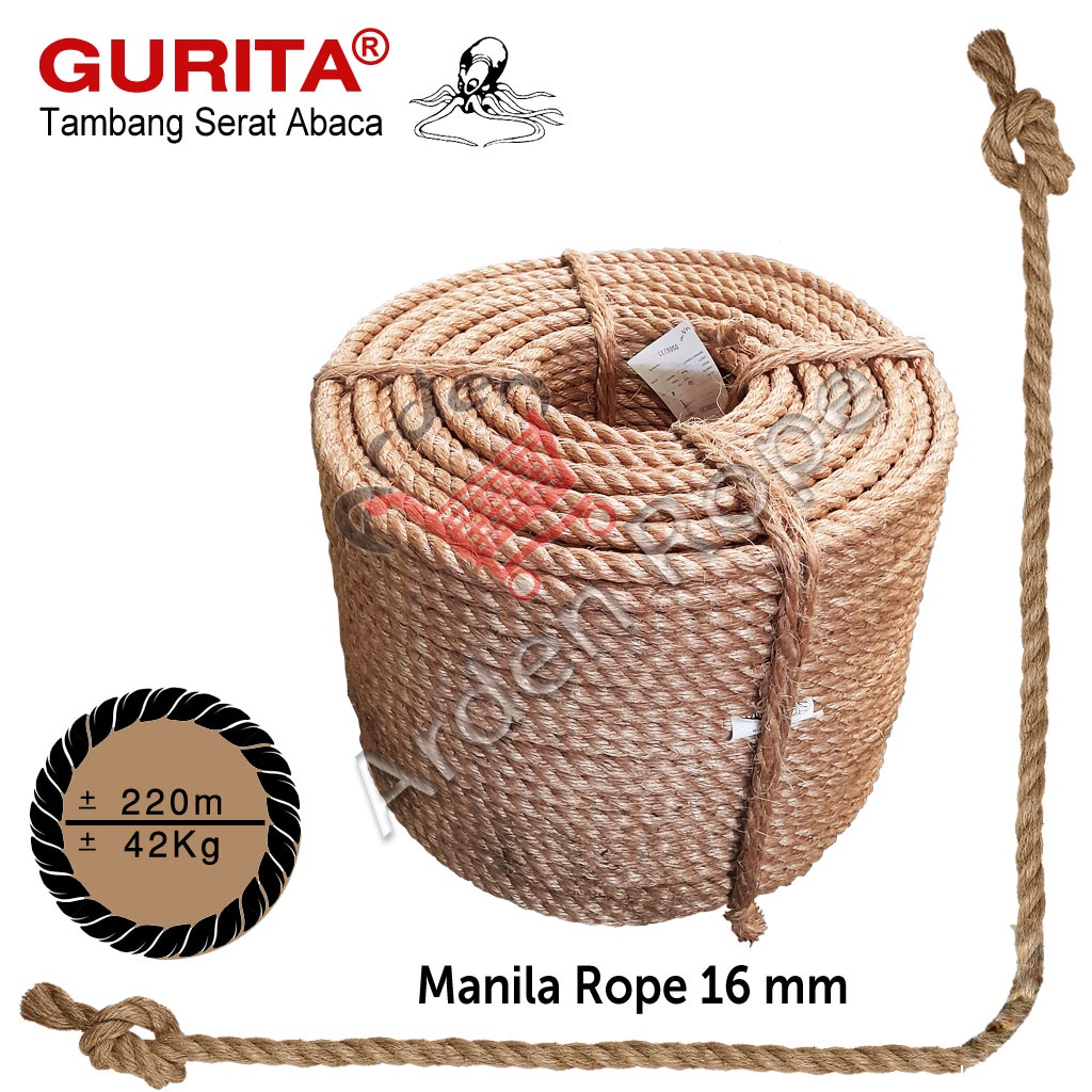 Jual Tali Manila - Tali Serat Abaka - Tambang Gurita - Gurita Rope 16 ...