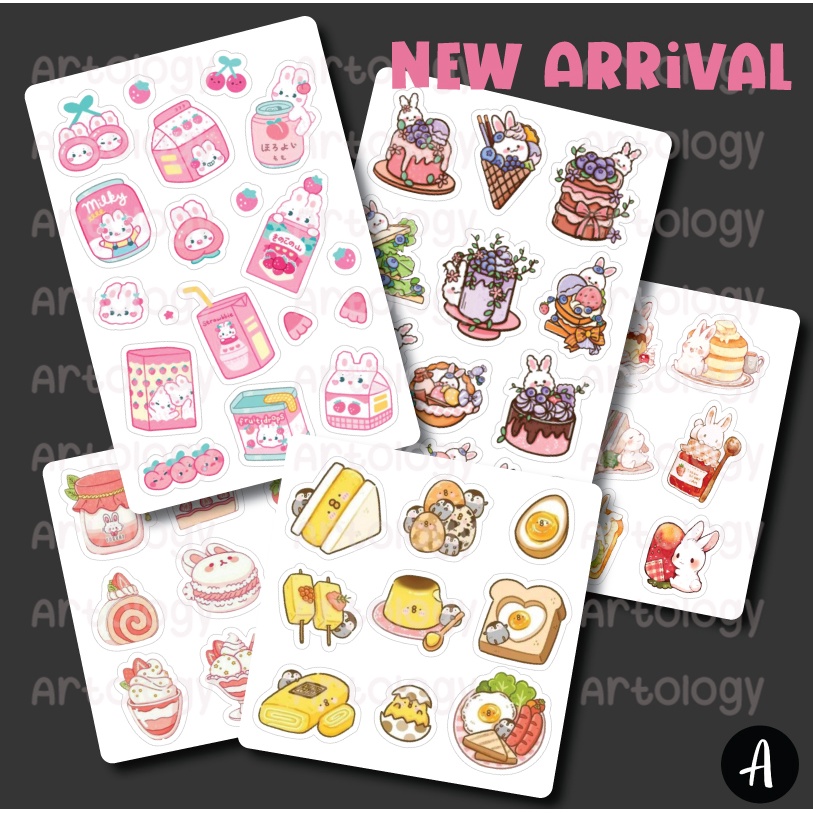 Jual Set Sticker Planner Jurnal DIY Imut Cute Chibi Food Makanan Lucu ...