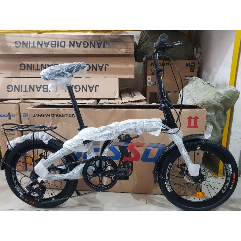 Jual Sepeda Lipat 20 inch BESSO ( GIGI SHIMANO 8 SPEED ) | Shopee Indonesia