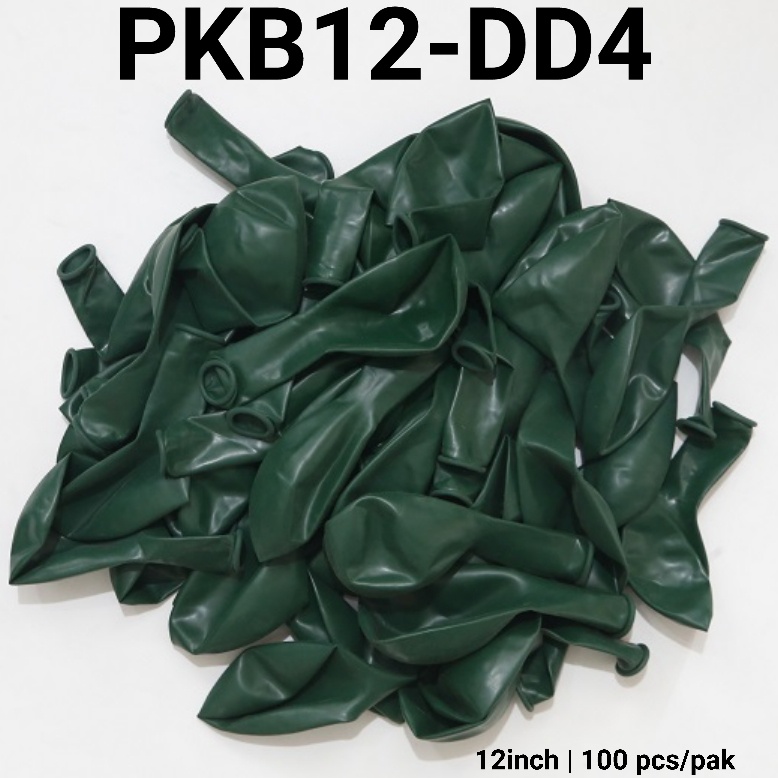 Jual PKB12-DD4 Balon latex 12inch 1 pak 100 doff tebal hijau tua dark ...