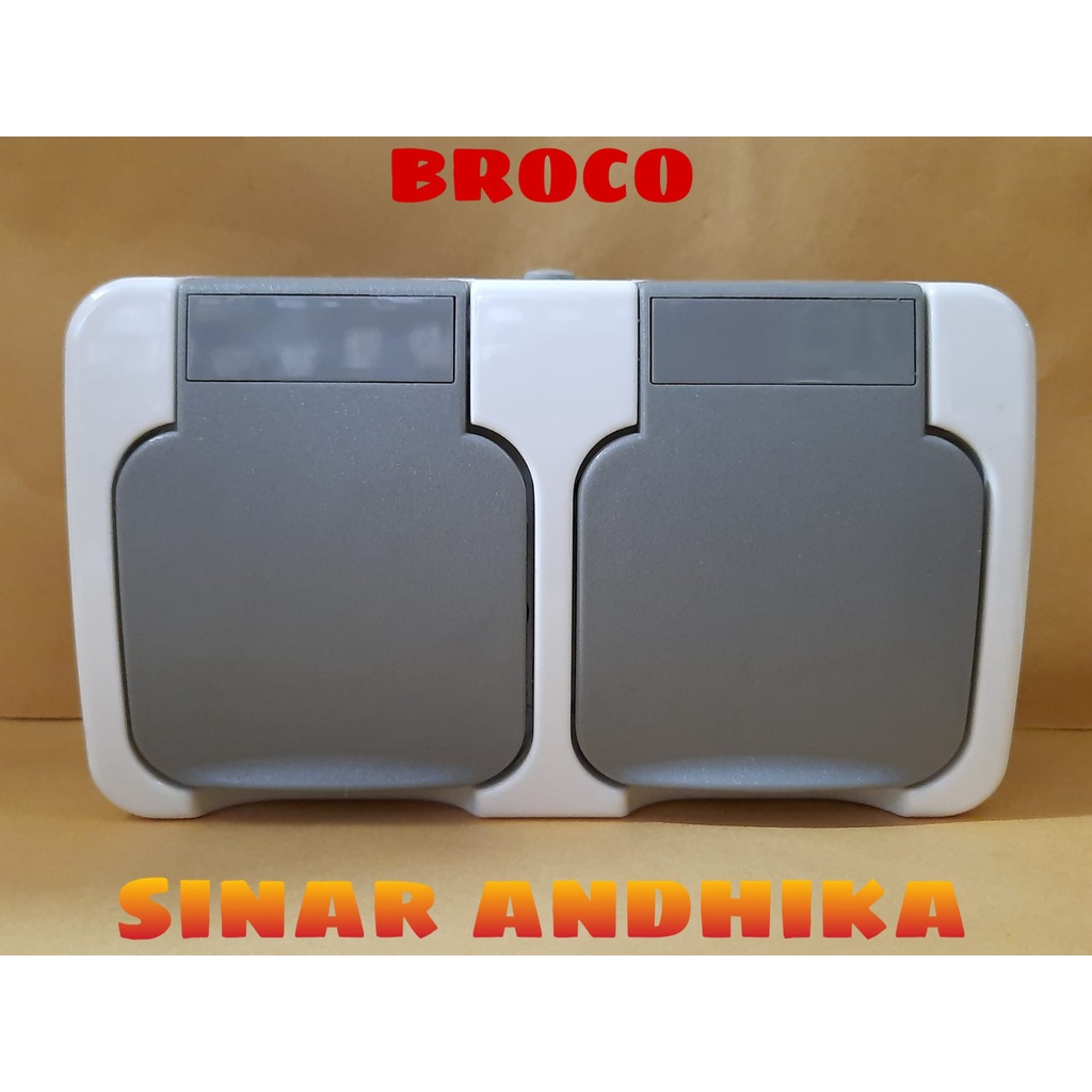 Jual Stop Kontak Double Broco Weather Proof Atlantic 2252 | Shopee ...
