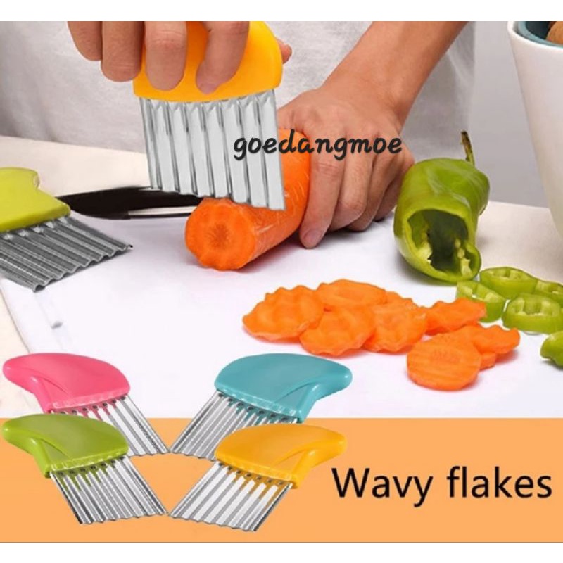 Jual Pisau pemotong kentang timun sayuran gelombang Potato crinkle wavy ...