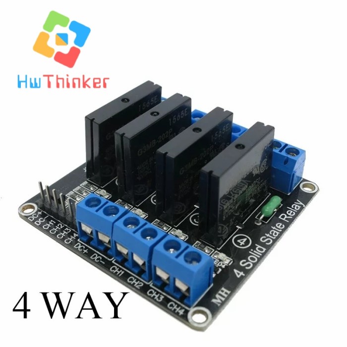 Jual SSR Solid State Relay 4 Ch 4Ch Channel Way 5V 12V 24V DC | Shopee ...