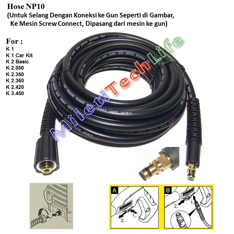 Jual Selang Hose NP10 Panjang 10meter WP.130bar BP.Max400bar for Selang ...