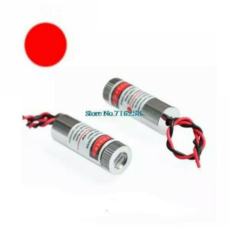 Jual Red Dot Laser Module 650nm 5mW Head Glass Lens Focusable 3V 5V ...