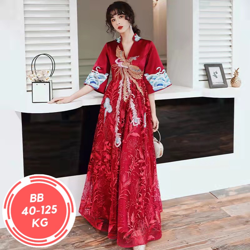Jual Gaun Pengantin Cheongsam【JUMBO 8XL】Hanfu Merah Ukuran Besar ...