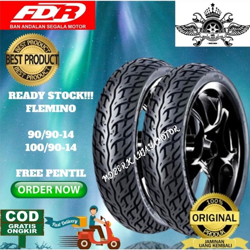 Jual TERMURAH PAKET Ban tubeless fdr flemino 90/90 14 & 100/90 14 free ...