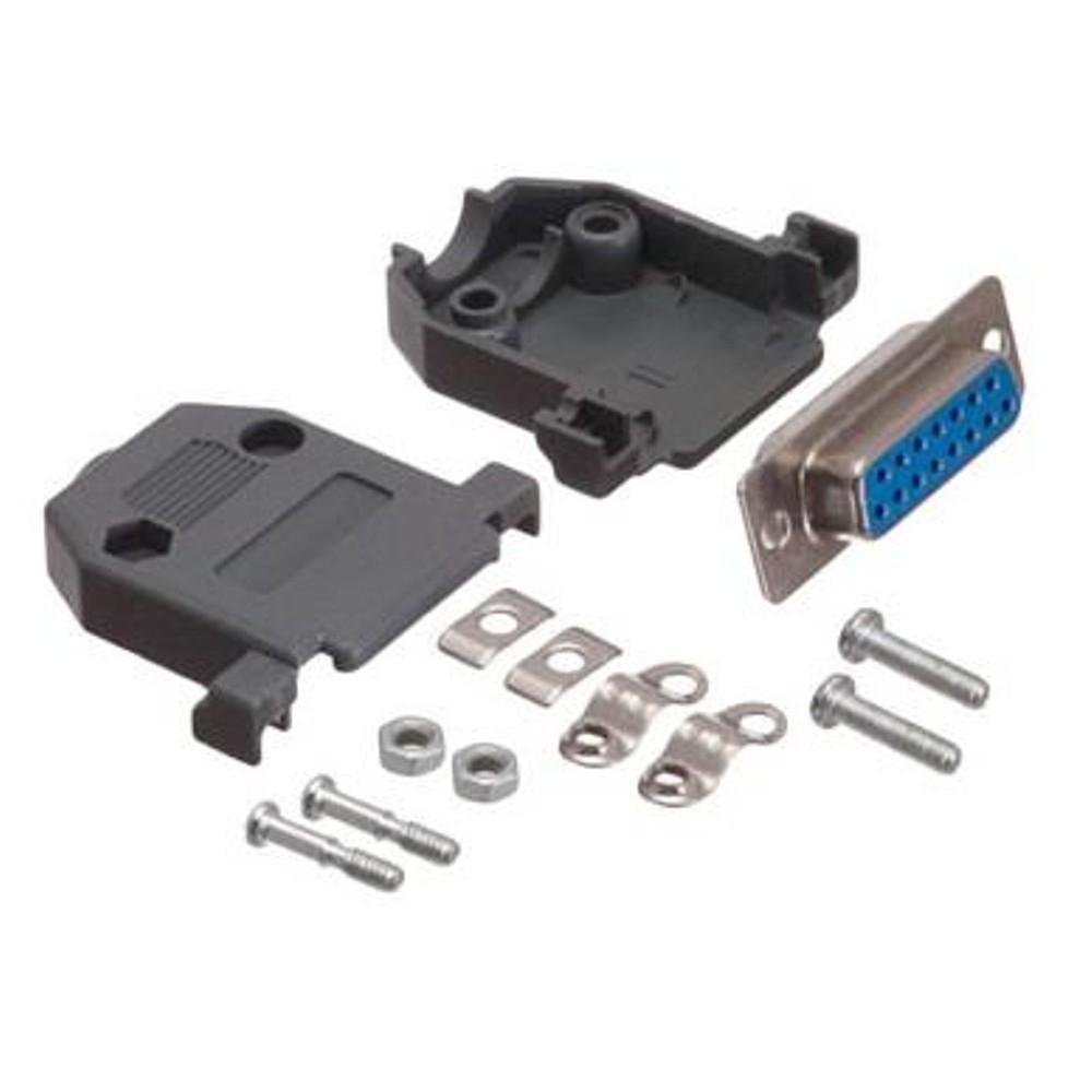 Jual DB15 Female Solder Connector Kit Plastic Hood Cover - CON ...