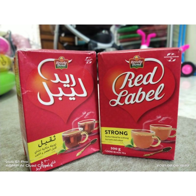 Jual RED LABEL STRONG/TEH RED LABEL kemasan 200gr ORIGINAL | Shopee ...