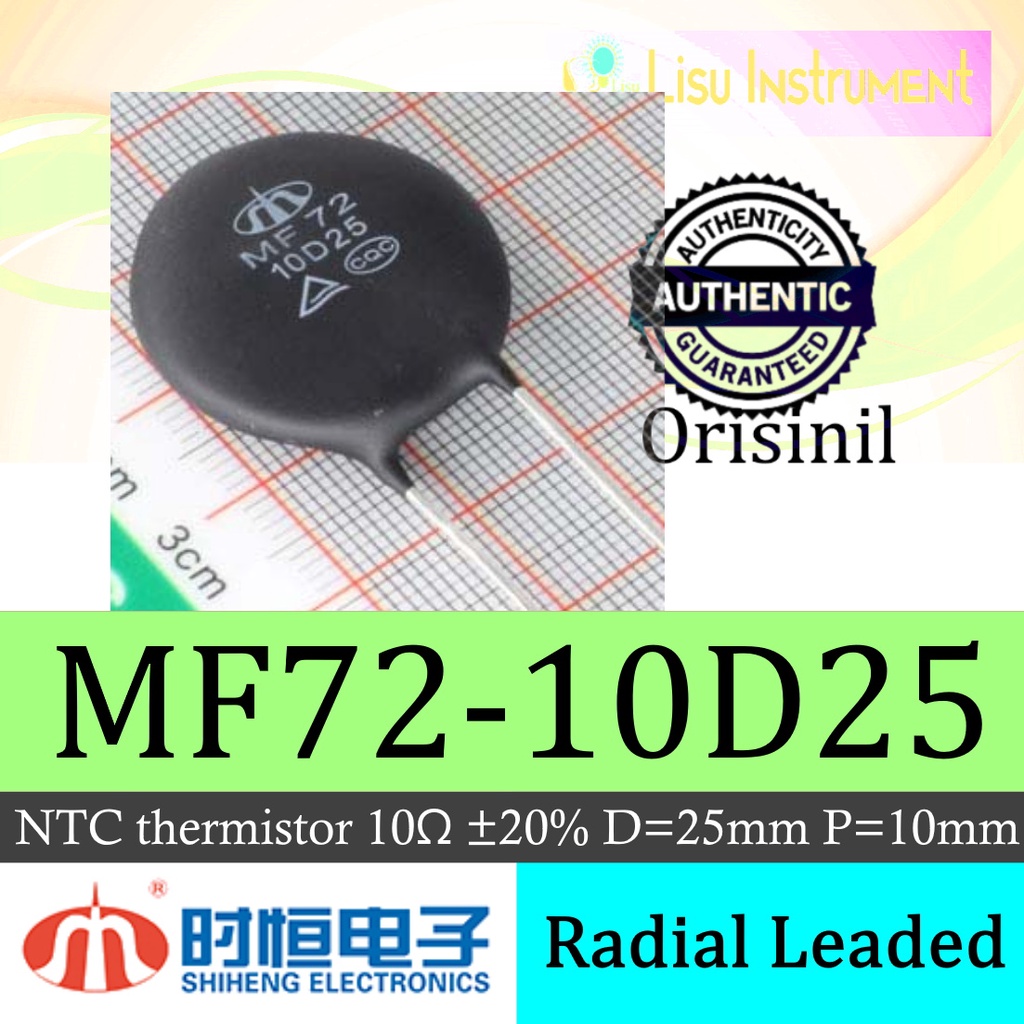 Jual MF72 10D25 Power NTC Thermistor Radial Leaded D=25mm P=10mm ...