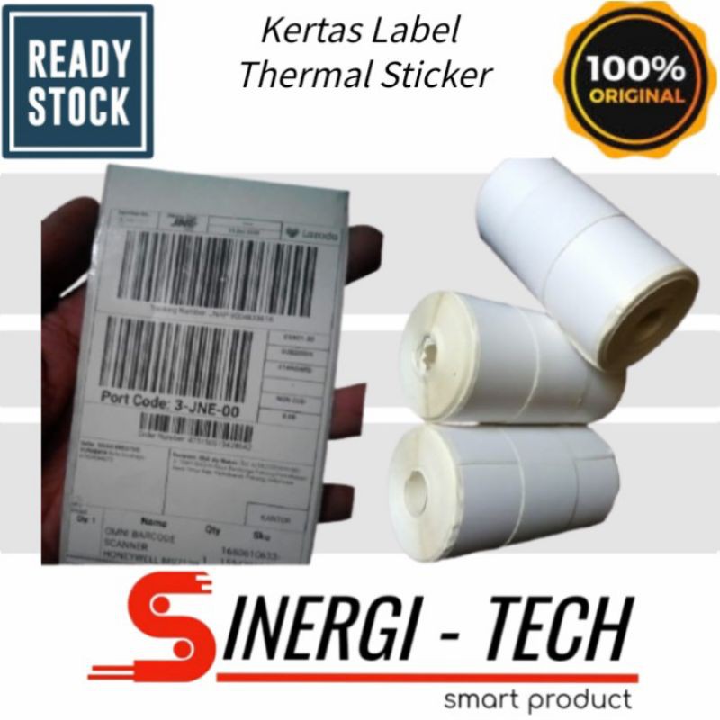 Jual KERTAS LABEL THERMAL 80mm STICKER CONTINOUS SIZE 74x10 Meter ...