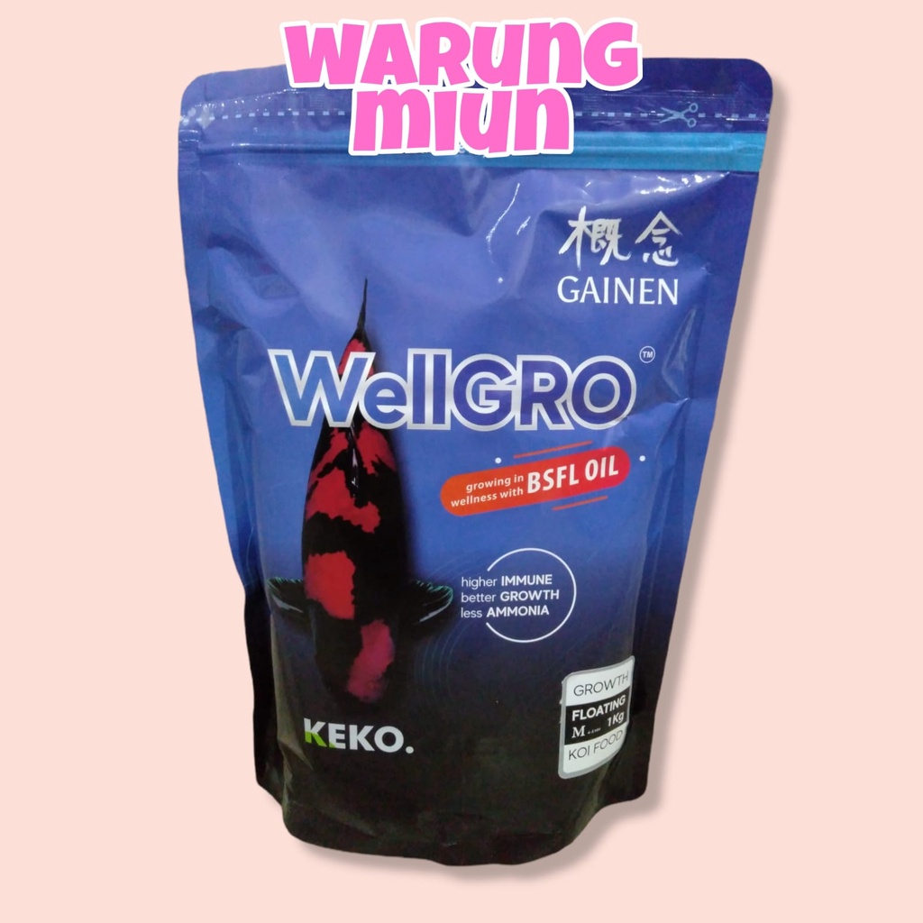 Jual WellGrow pelet Pakan Ikan Koi Well grow size M kemasan 1Kg ...