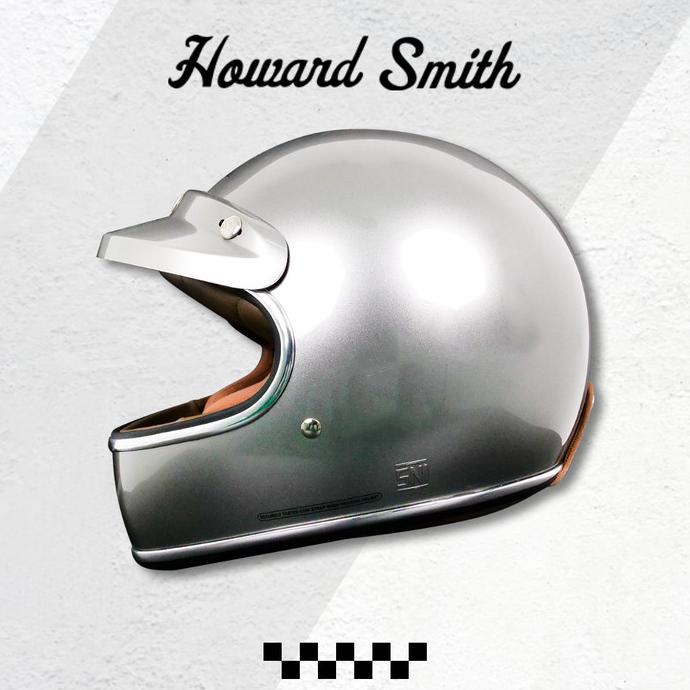 Jual HELM HOWARD SMITH HELM FULL FACE RETRO ORIGINAL - SILVER MET - L ...