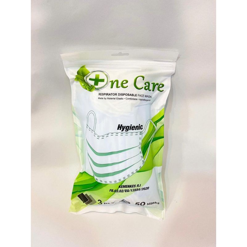 Jual Onecare POUCH Masker Earloop Hygienic 3ply isi 50 pcs One Care ...