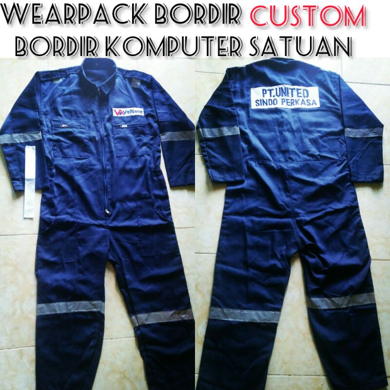 Jual custom bordir Wearpack Coverall Safety/ Baju Bengkel/Seragam ...