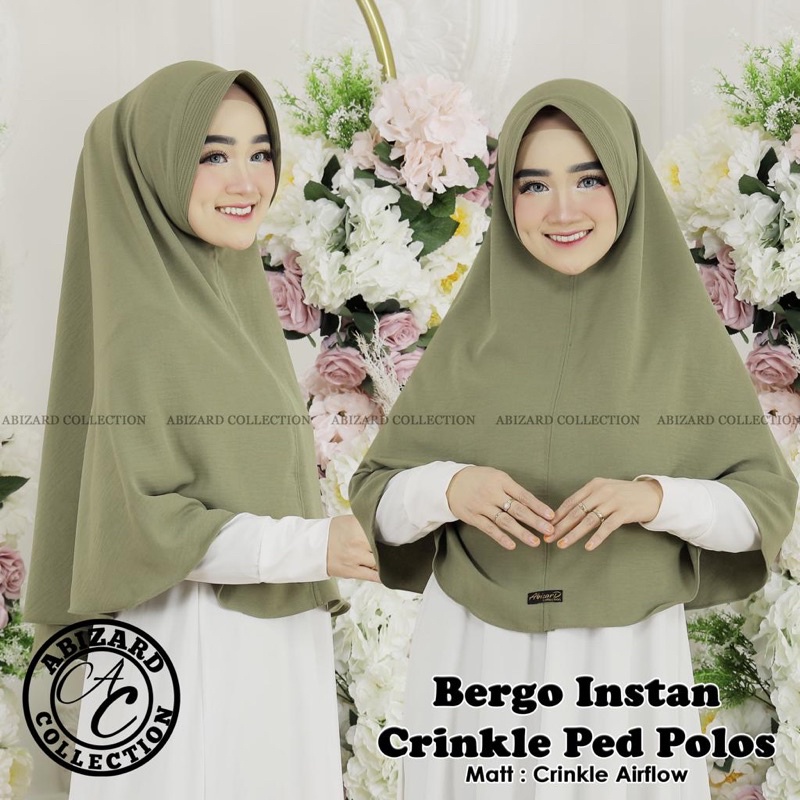Jual HIJAB BERGO INSTAN CRINKLE PED NON TALI SIZE L (Crinkle AirFlow) | Shopee Indonesia