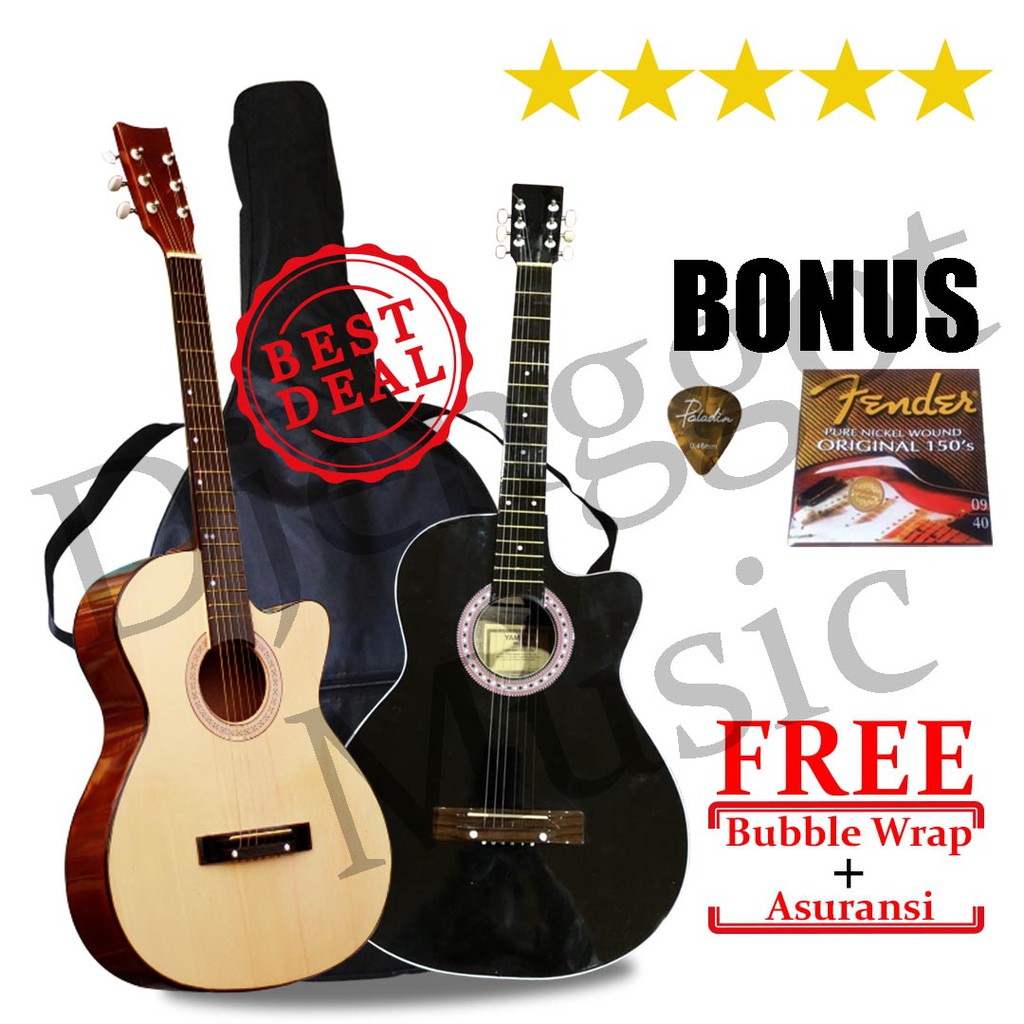 Jual [DISKON] GITAR AKUSTIK PEMULA BONUS TAS SENAR CADANGAN DAN PICK ...