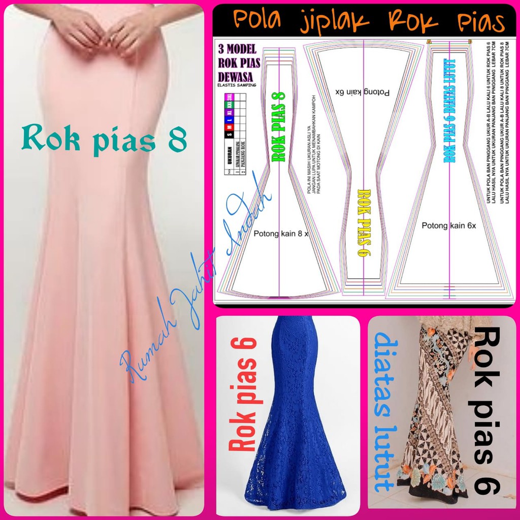 Jual Pola rok pias pola jahit Rok Pias Dewasa S-3xl | Shopee Indonesia