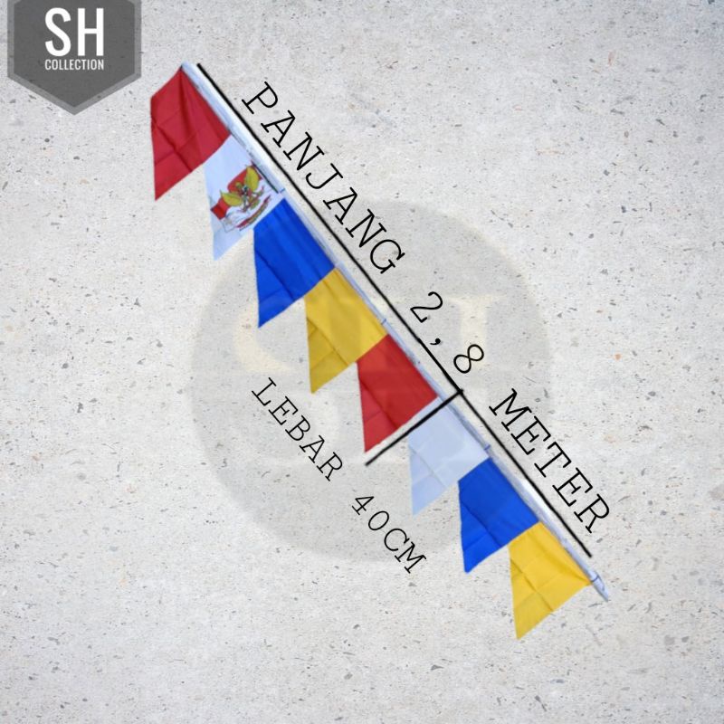 Jual bendera umbul" umbul hari kemerdekaan panjang 2,8 meter 8 mata | Shopee Indonesia