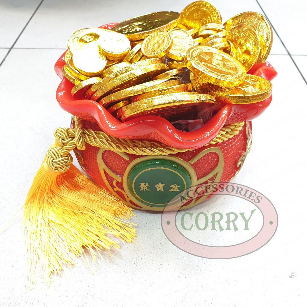 Jual Tempat Permen Imlek 15 Cm X 10 Cm Merah Resin Tali Kuning Cokelat ...