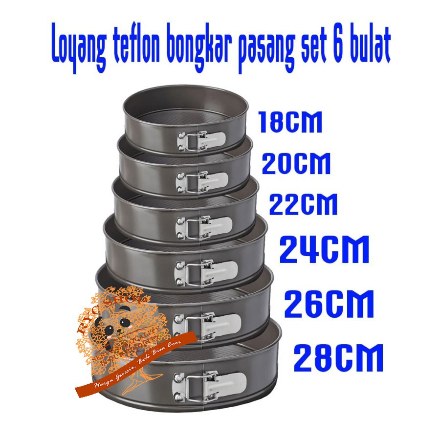 Jual Set 6 pc Loyang Teflon 28 cm / Loyang Cetakan Kue 26 cm / Loyang ...