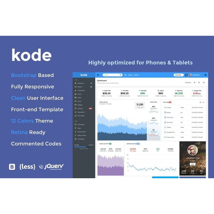 Jual Template Kode - Responsive Admin Dashboard Template Web | Shopee Indonesia